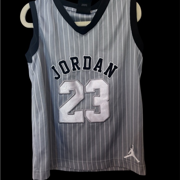 Jordan | Shirts & Tops | Michael Jordan Gray Pinstripe Jersey | Poshmark